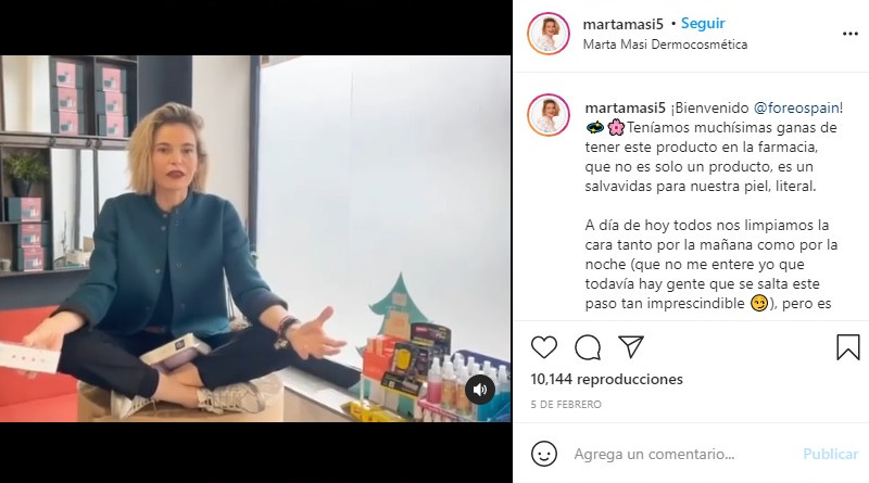 Foreo se adentra en las farmacias de la mano de Marta Masi