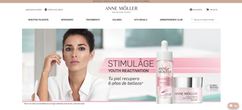 La marca cosmética Anne Möller, abre su tienda online